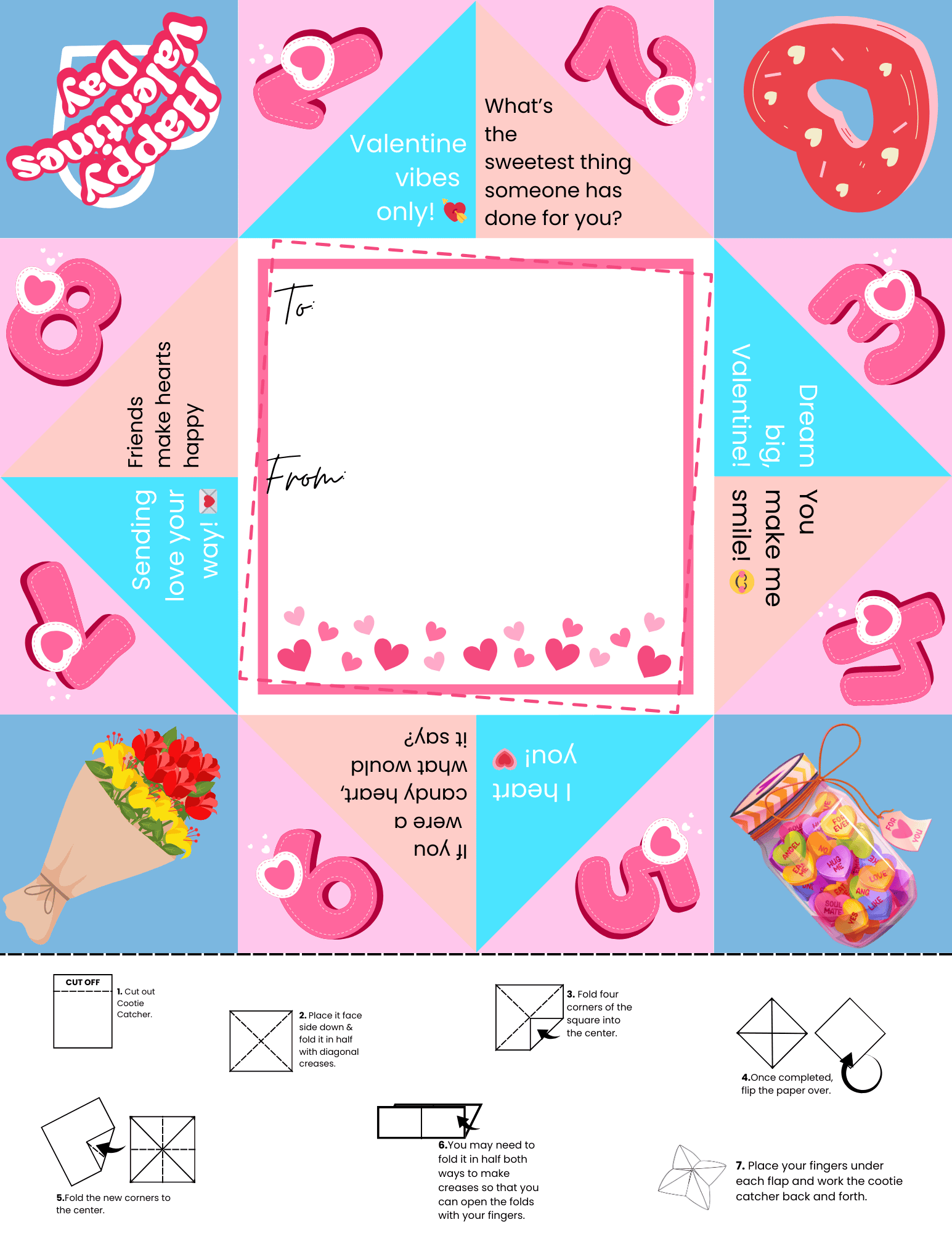 Valentine's Day Cootie Catcher Cards