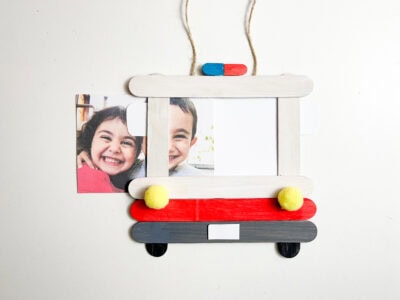 Vehicles Popsicle Stick Frame Craft