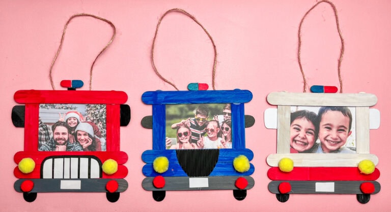Vehicles Popsicle Stick Frame Craft