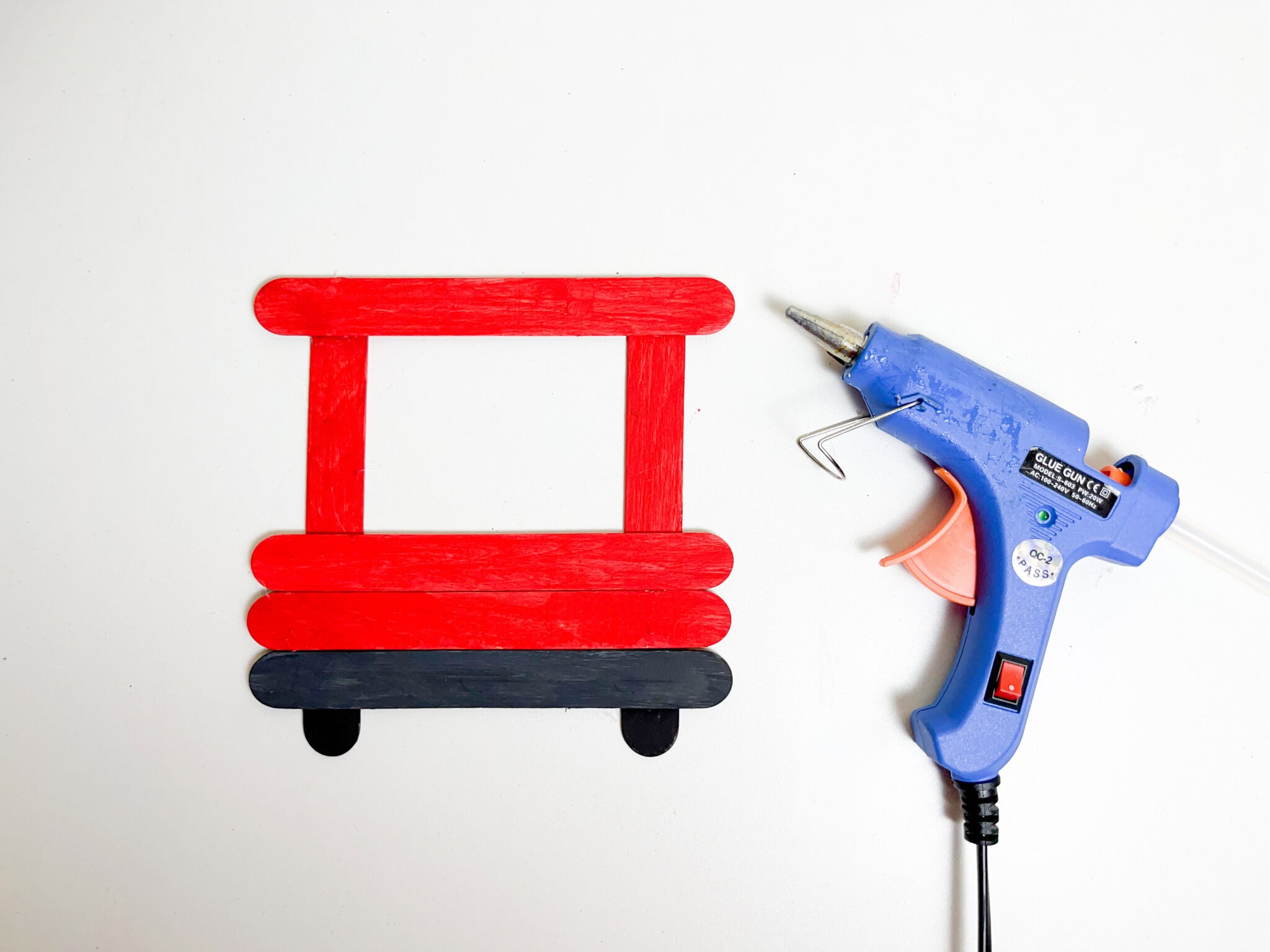 Vehicles Popsicle Stick Frame Craft