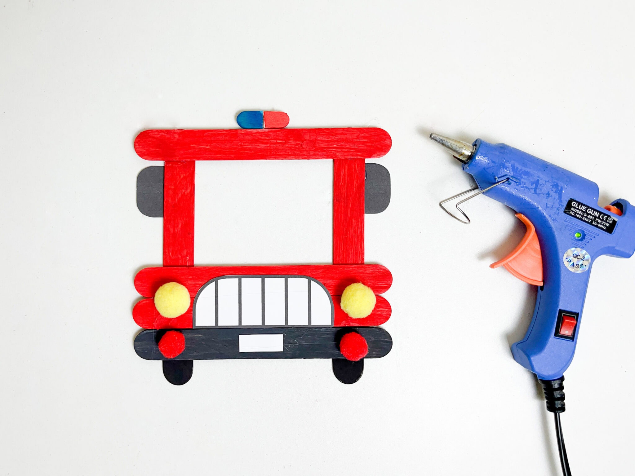 Vehicles Popsicle Stick Frame Craft