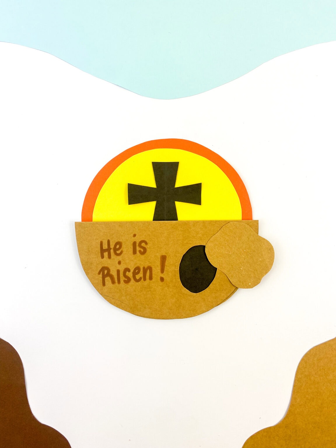 He Is Risen Easter Paper Craft (Free Template) - 24hourfamily.com