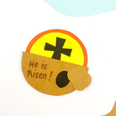 He Is Risen Easter Paper Craft (Free Template) - 24hourfamily.com
