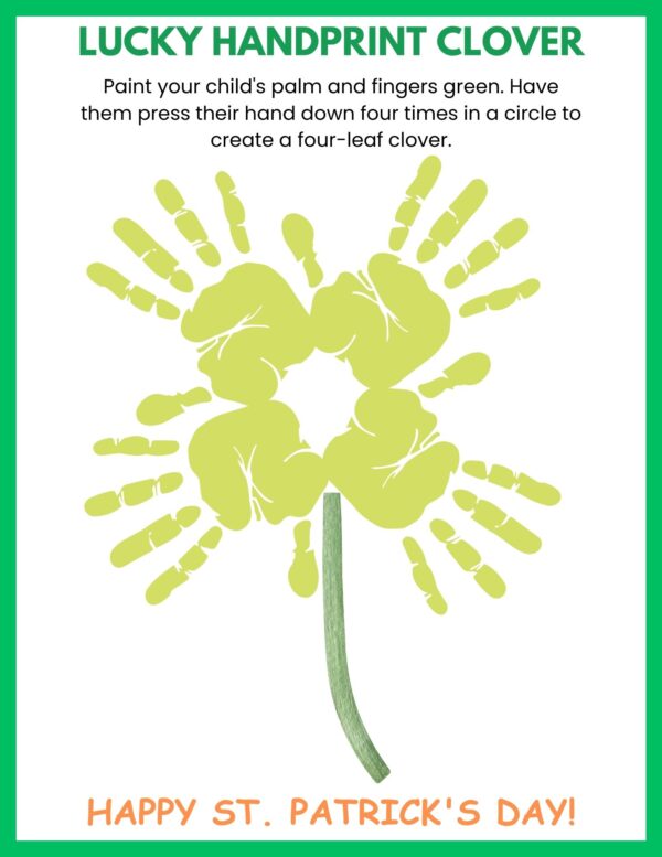 St. Patrick's Day Handprint Art (Free Printable)