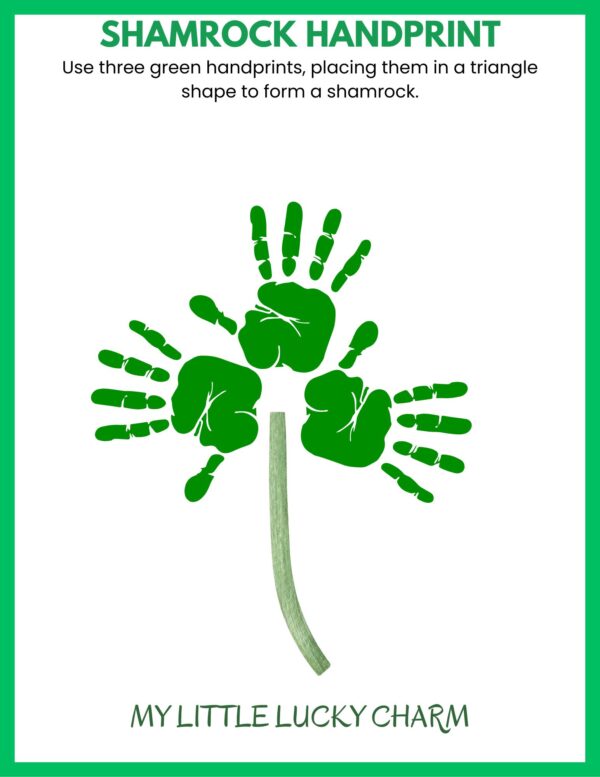 St. Patrick's Day Handprint Art (Free Printable)