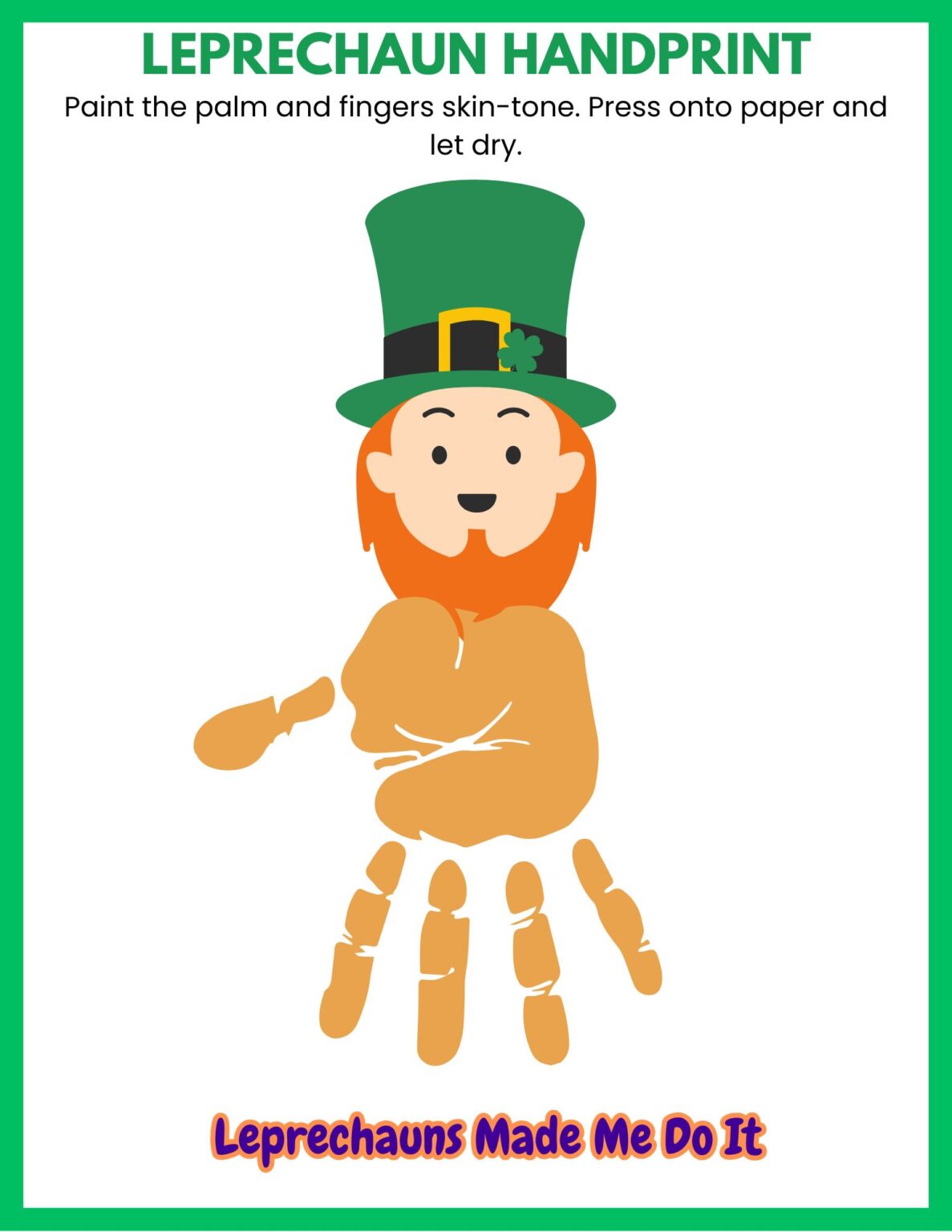 St. Patrick's Day Handprint Art (Free Printable) » 24hourfamily.com