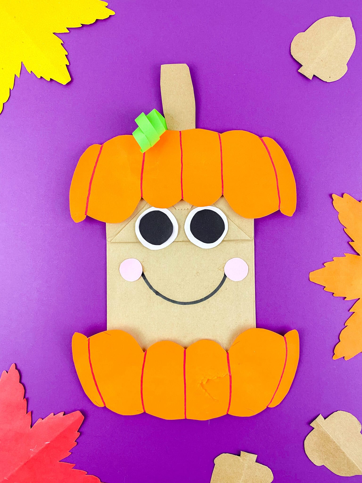 DIY Pumpkin Paper Bag Craft For Fall
