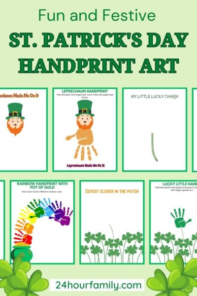 St. Patrick's Day Handprint Art (Free Printable) » 24hourfamily.com