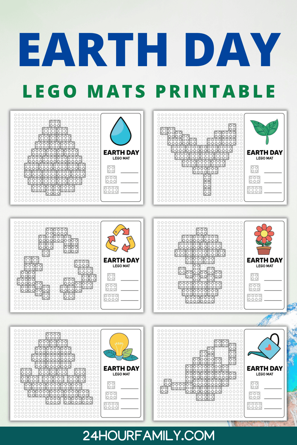 Earth Day Lego Mats Printable