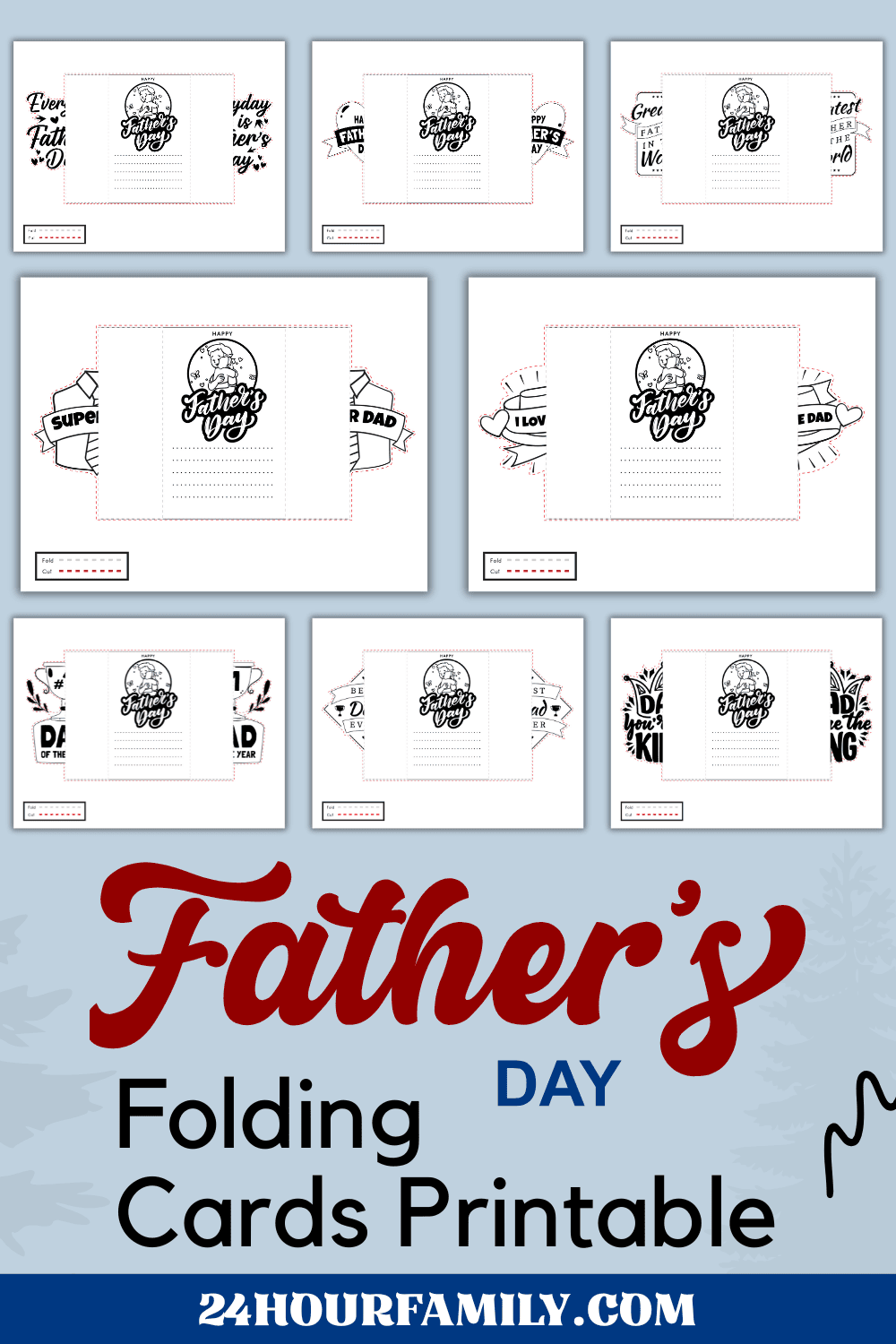 Father's Day Folding Cards Printable