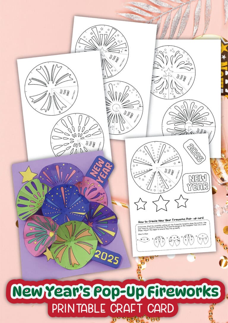 Fireworks Pop Up Cards Printable - 24hourfamily.com
