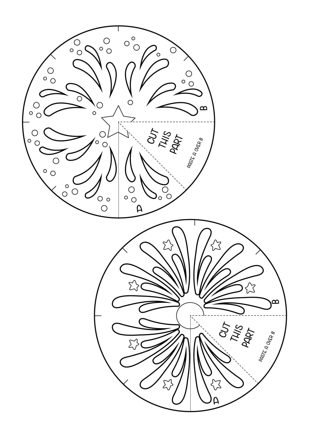 Fireworks Pop Up Cards Printable - 24hourfamily.com