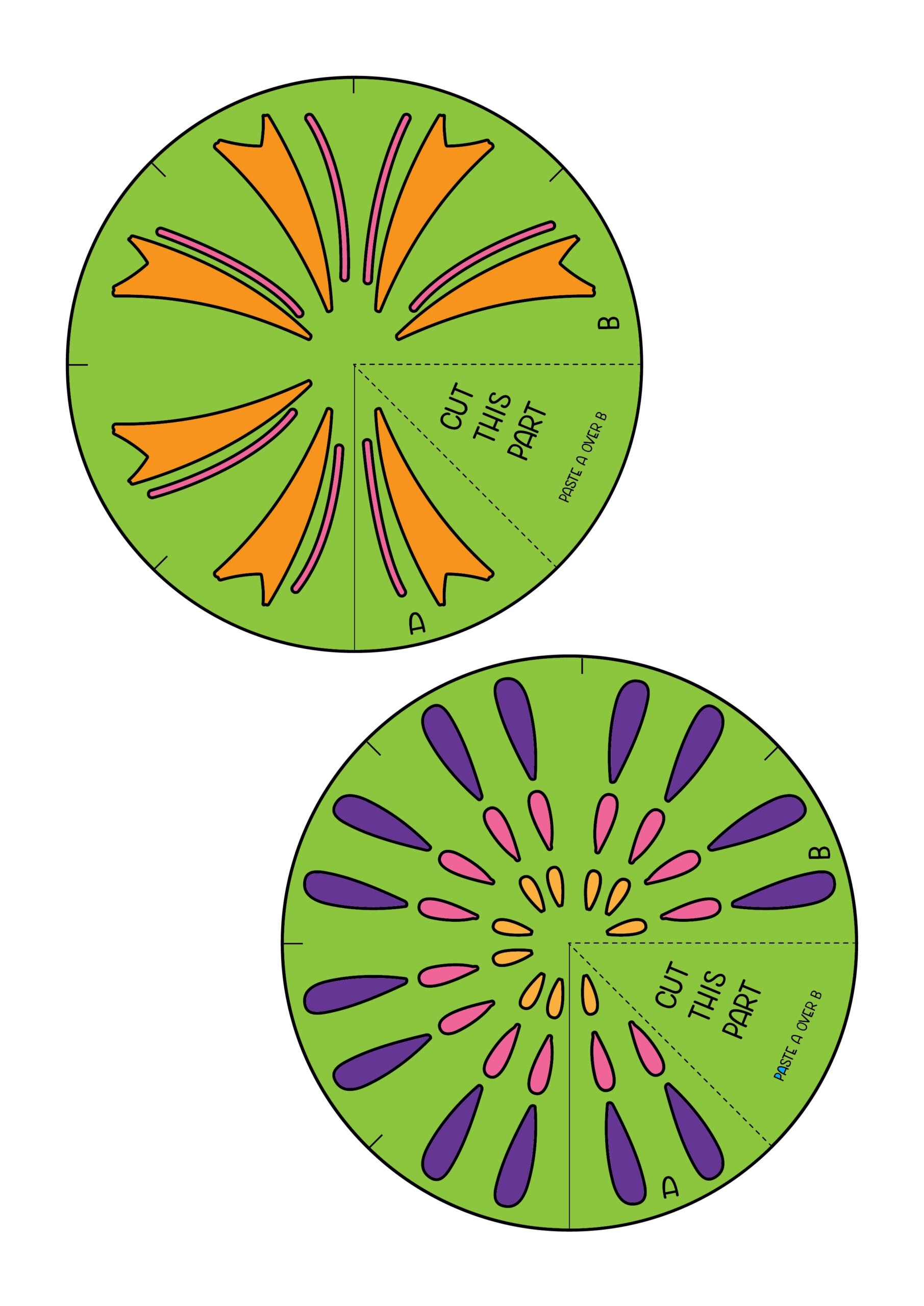 Fireworks Pop Up Cards Printable