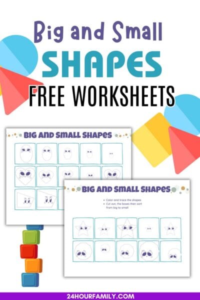 Big and Small Shapes Sorting Worksheets for Preschoolers (Free To Print)