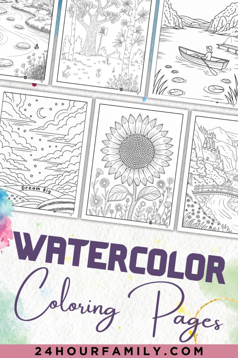 50 Gorgeous Free Watercolor Coloring Pages for Mindful Coloring Fun