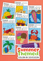 Summer Color By Division Worksheets (Free To Print)