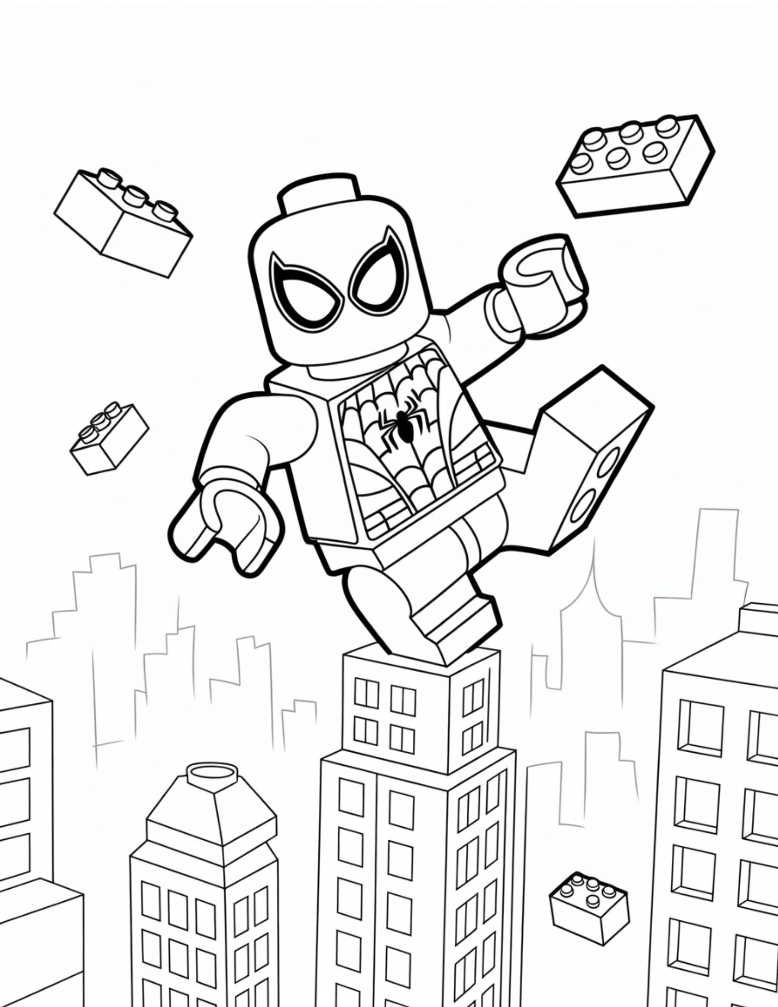 LEGO Spider-Man Coloring Pages for Superhero Fans