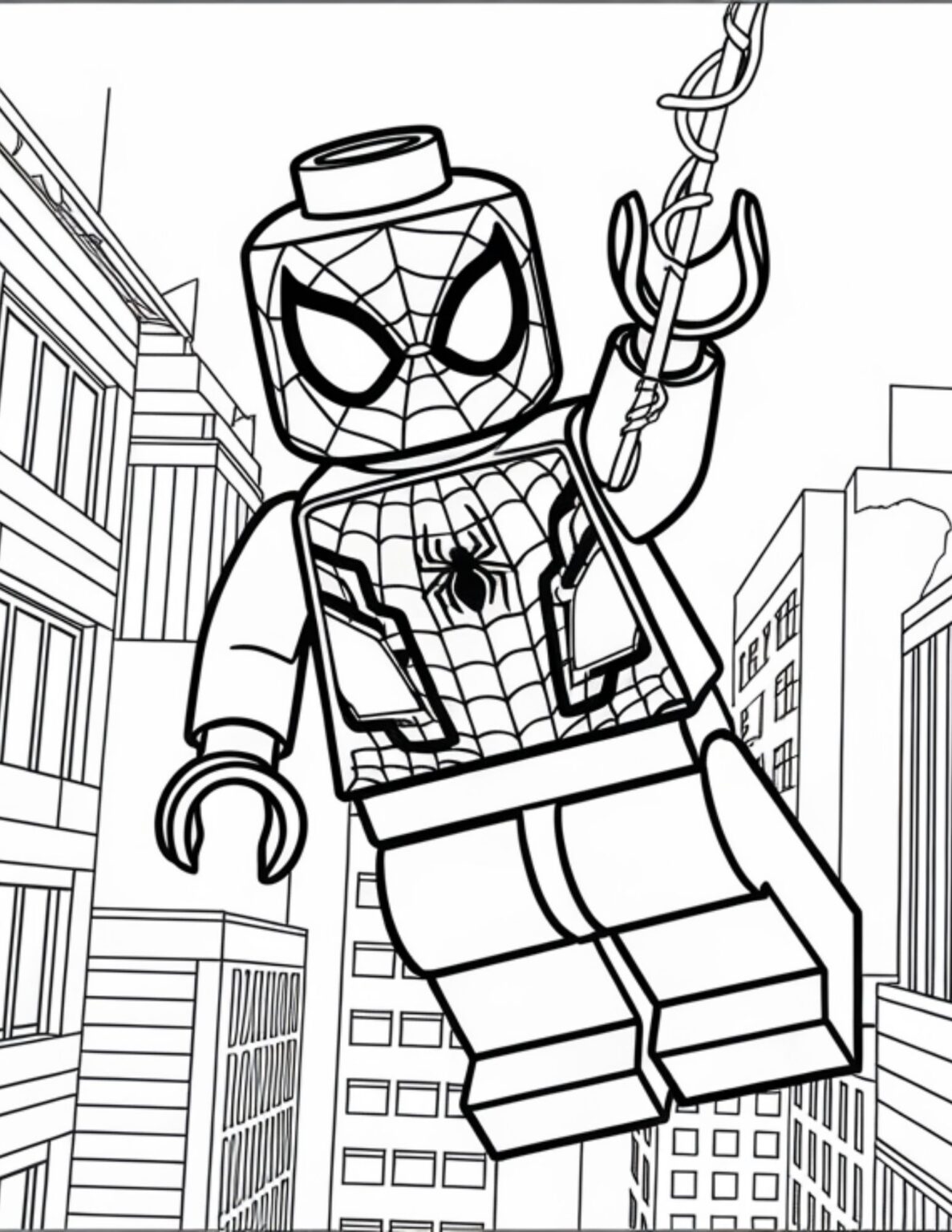 LEGO Spider-Man Coloring Pages for Superhero Fans