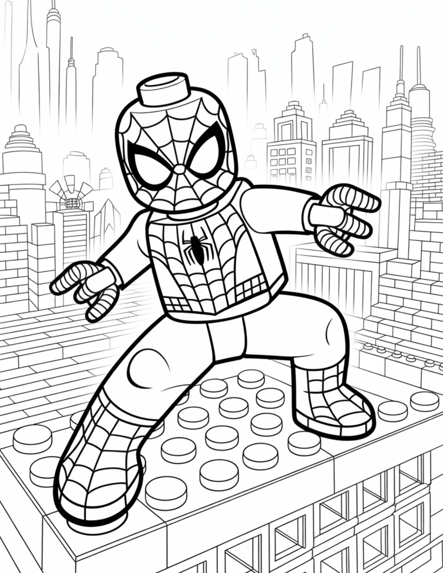LEGO Spider-Man Coloring Pages for Superhero Fans