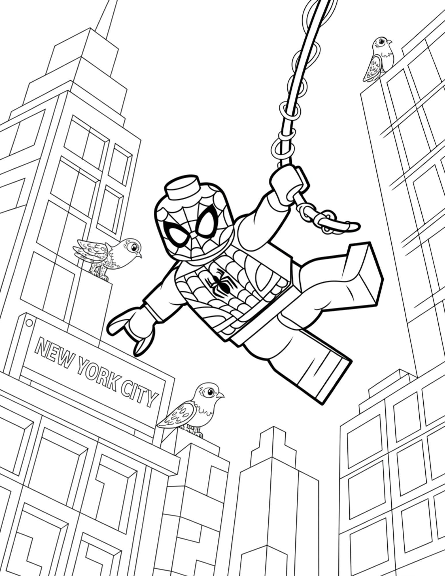 LEGO Spider-Man Coloring Pages for Superhero Fans