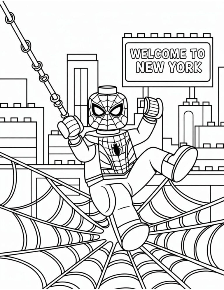 LEGO Spider-Man Coloring Pages for Superhero Fans