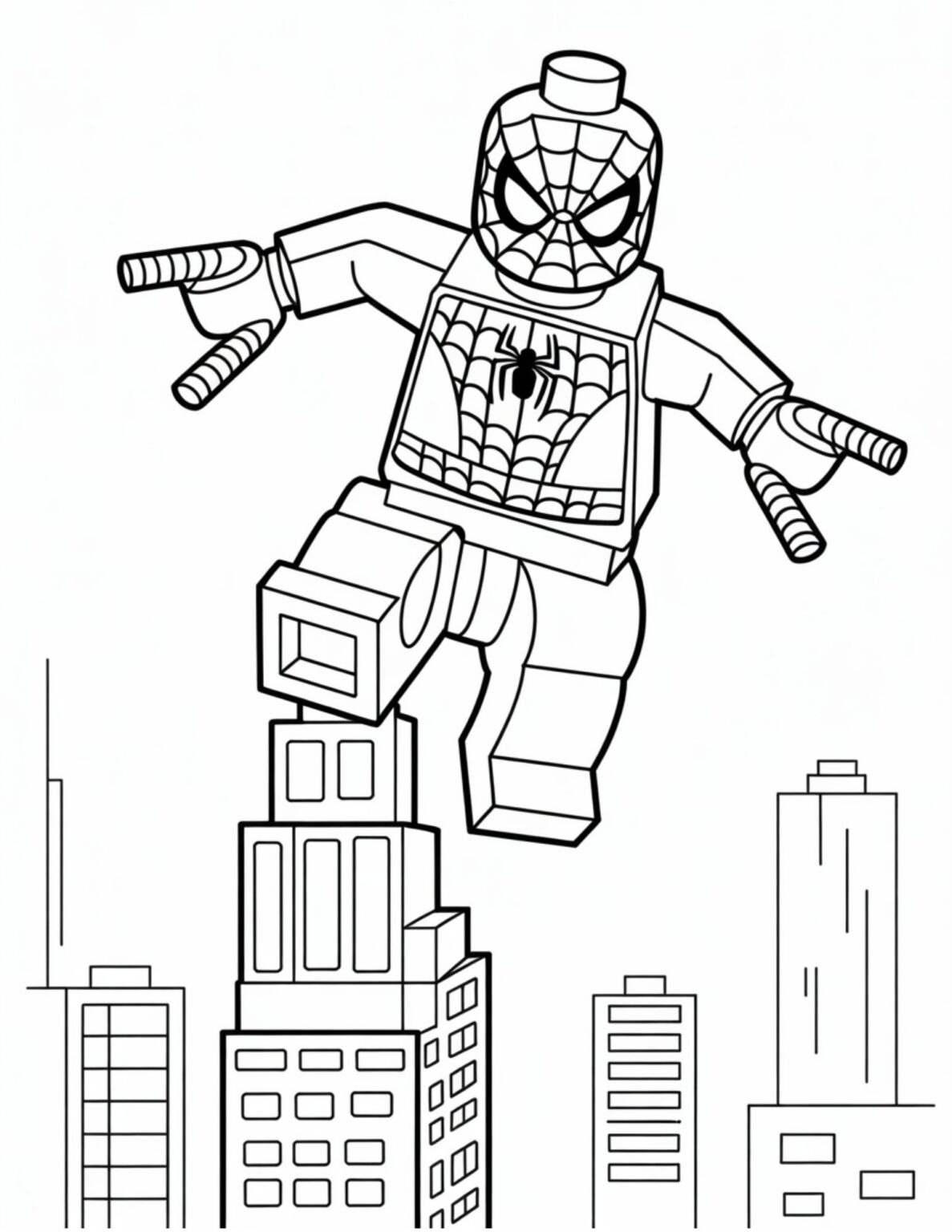 LEGO Spider-Man Coloring Pages for Superhero Fans