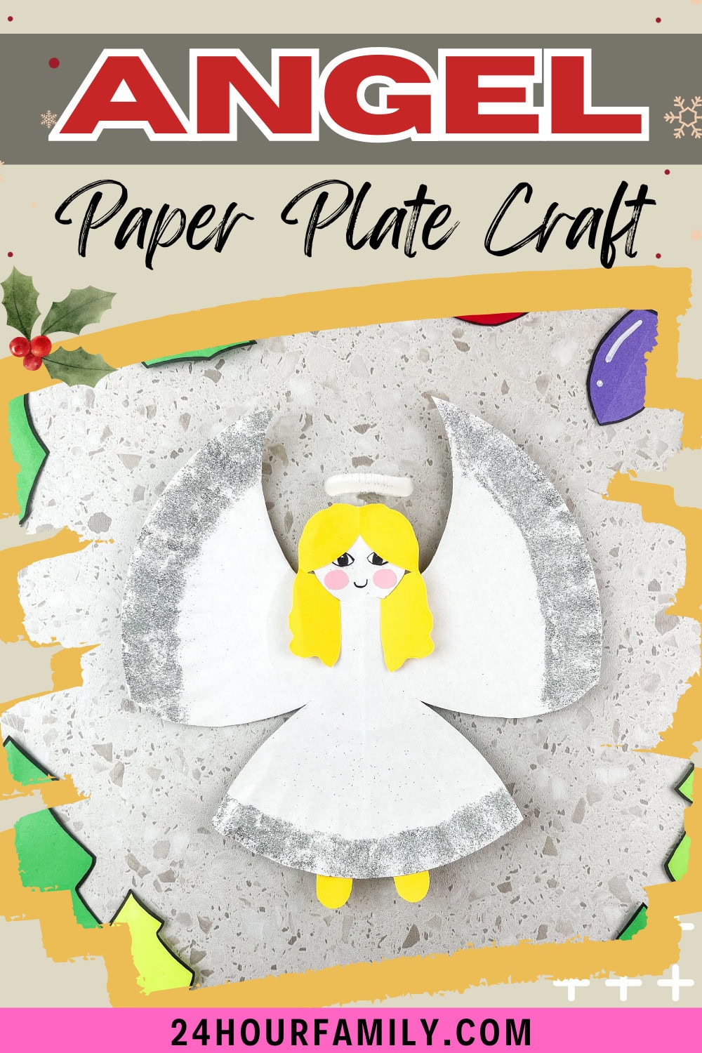 Angel Paper Plate Craft (Free Angel Template)