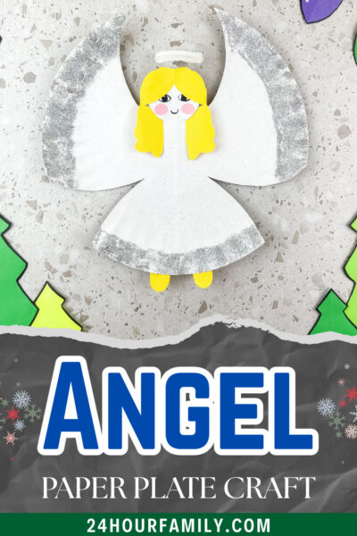 Angel Paper Plate Craft (Free Angel Template)
