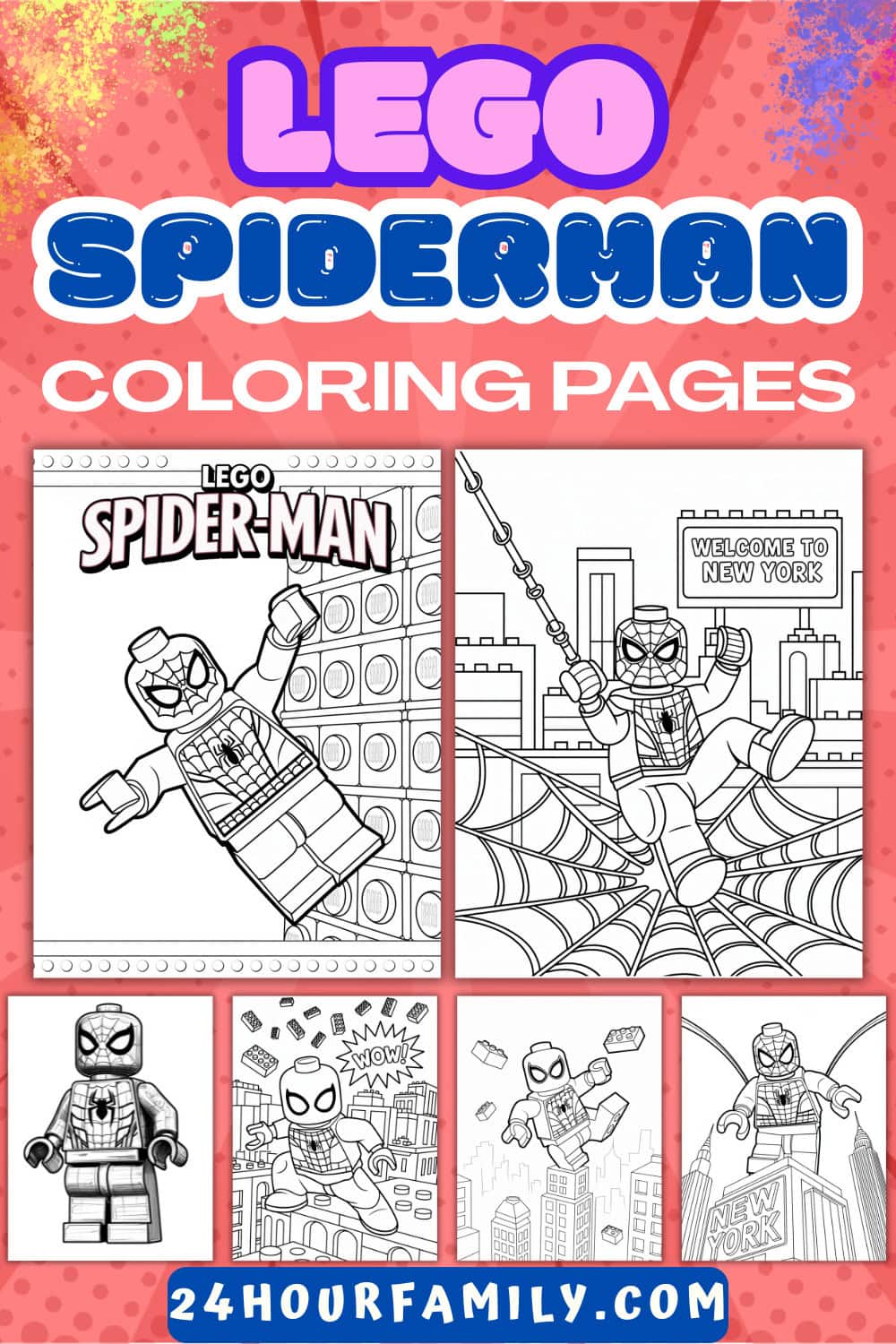 LEGO Spider-Man Coloring Pages for Superhero Fans