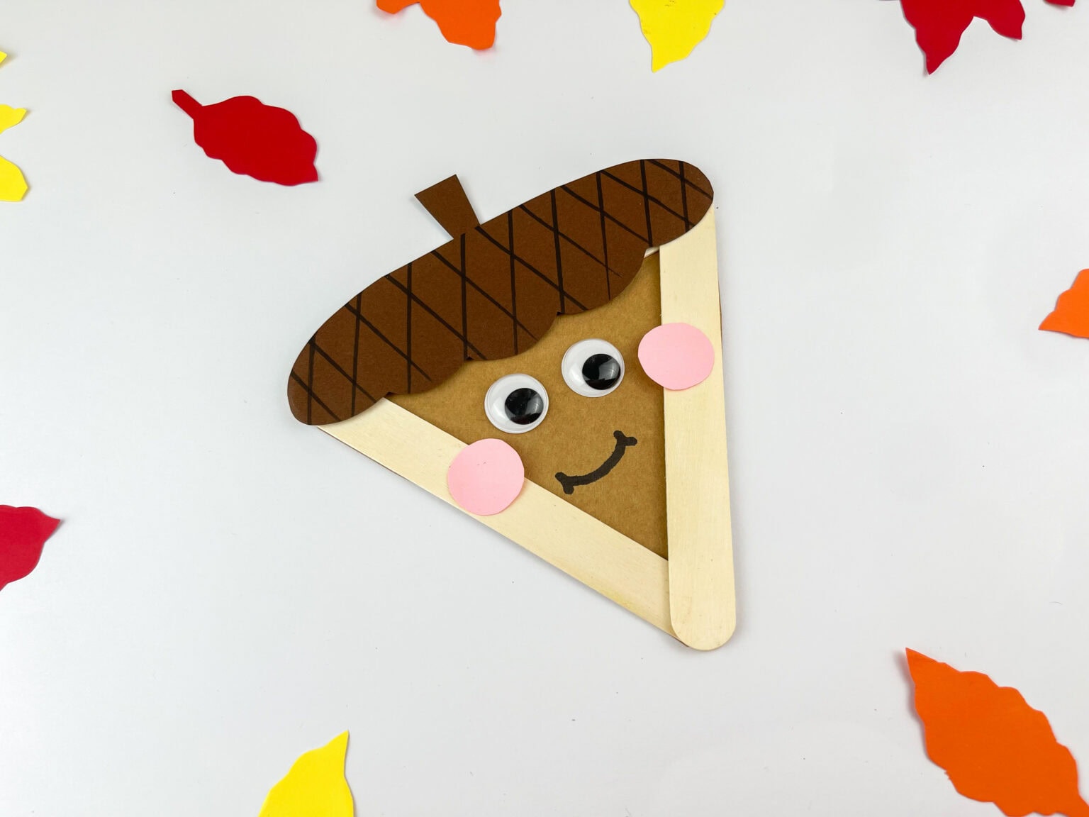 Popsicle Stick Acorn Craft (With Free Acorn PDF Template)
