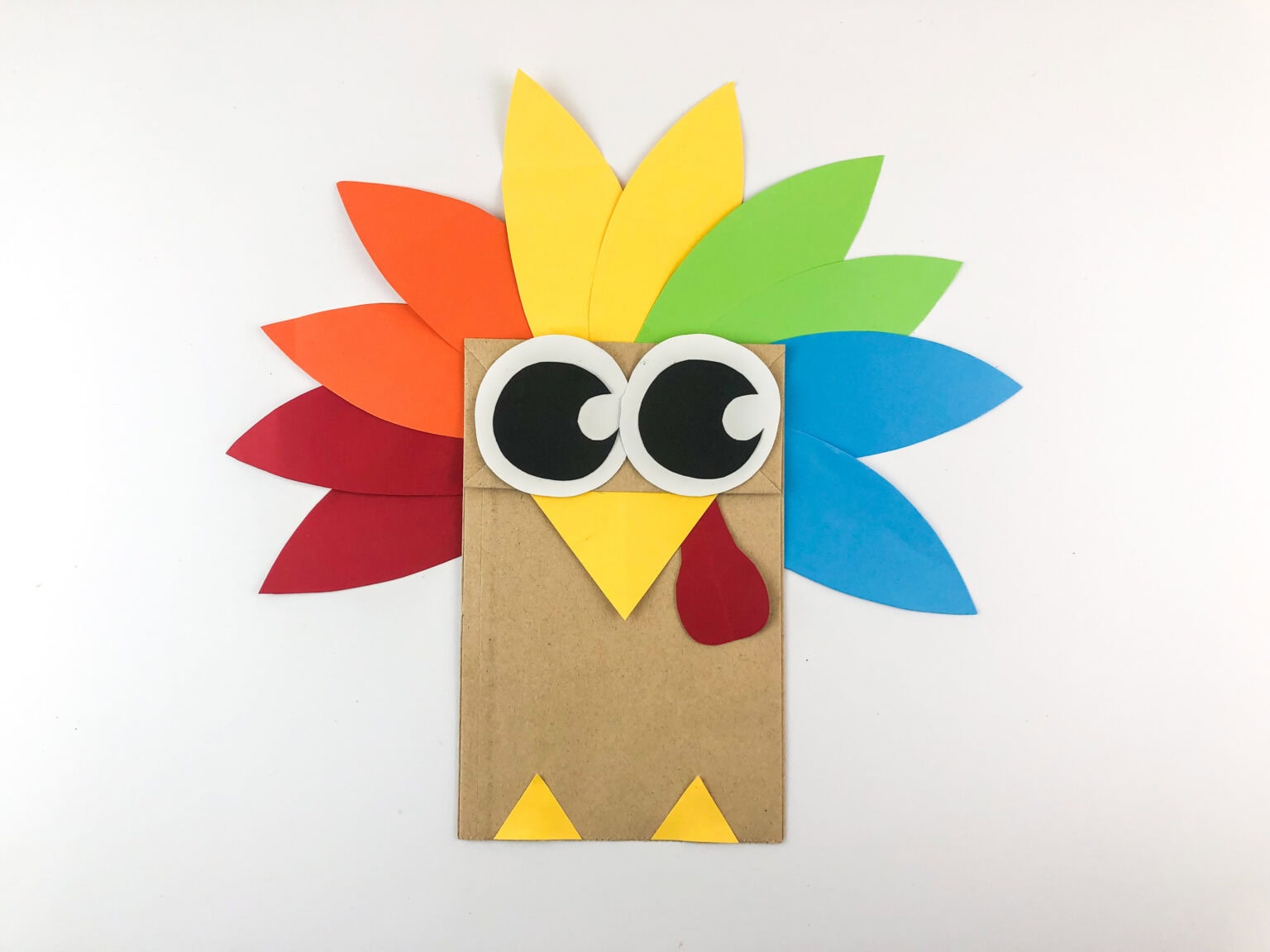 Easy Turkey Puppet Paper Bag Craft with Free Template