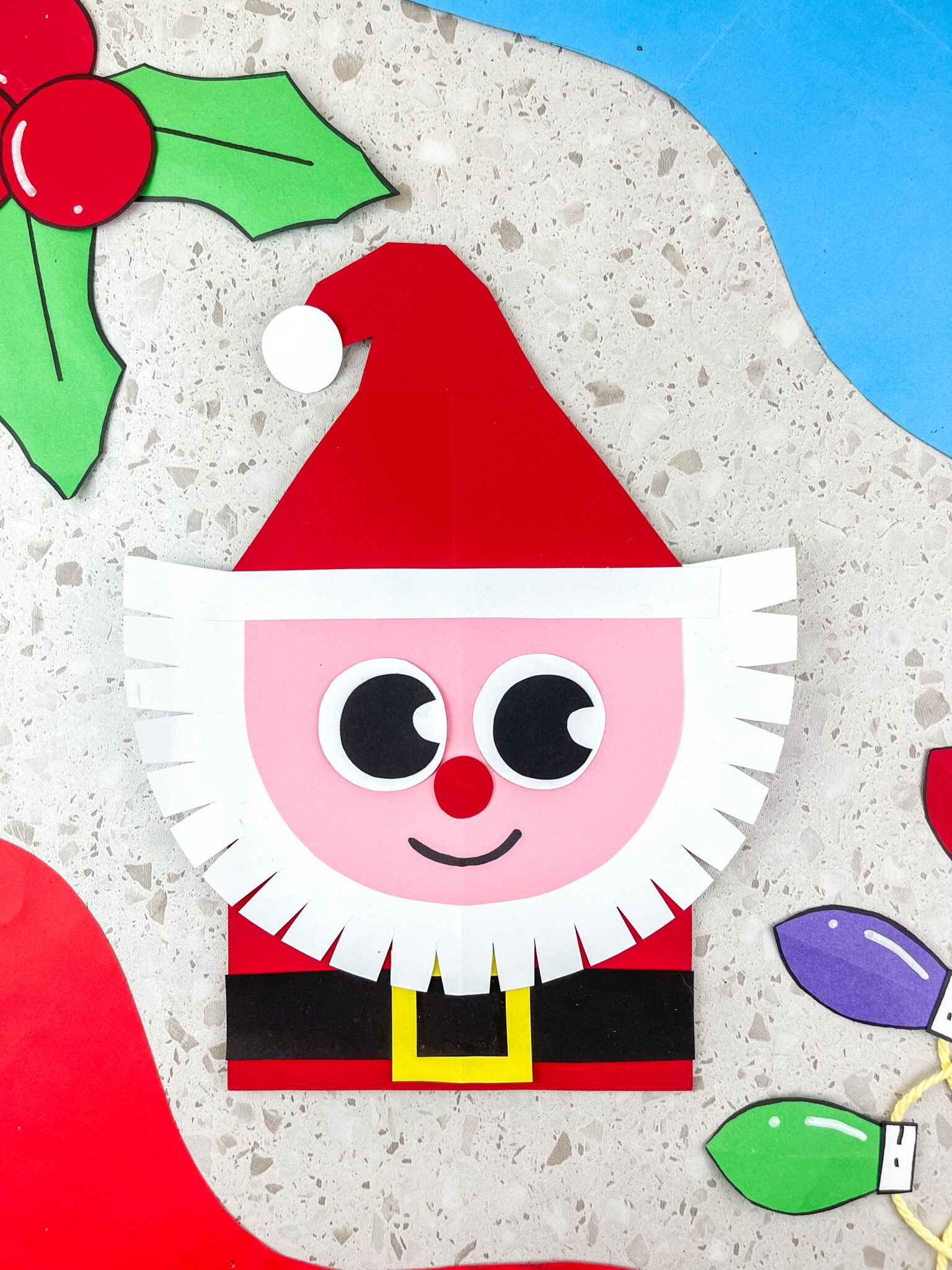 Santa Paper Bag Craft (Free Santa Template)