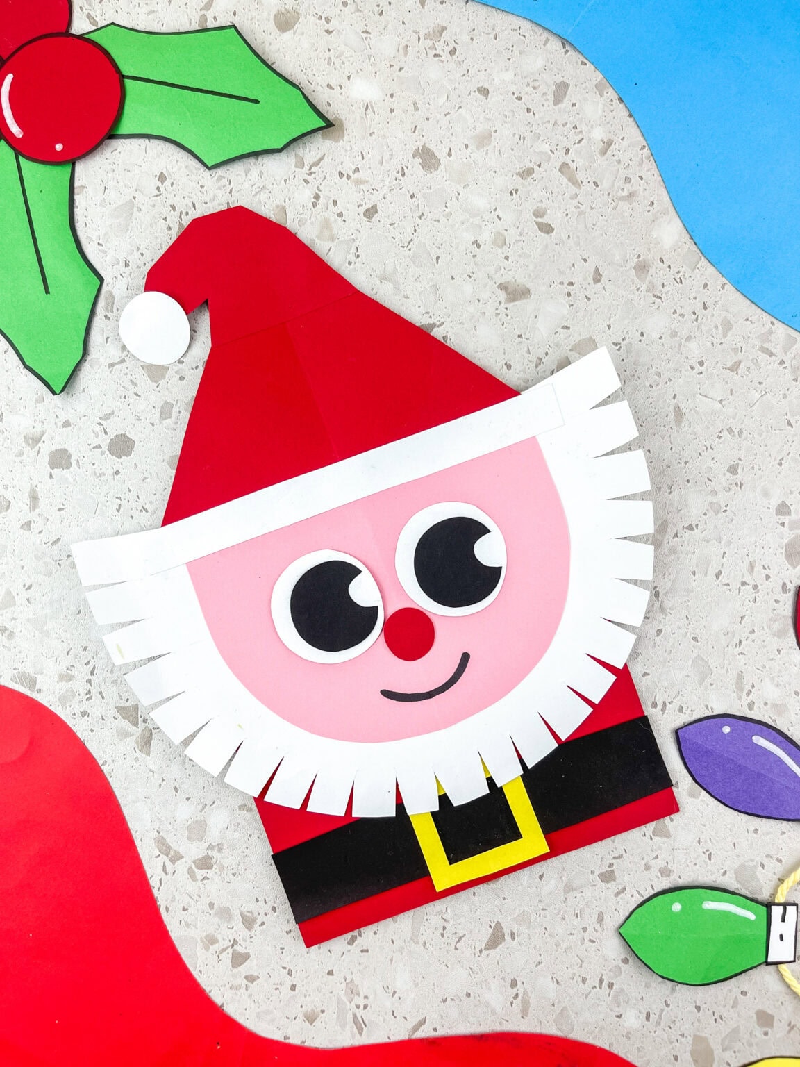 Santa Paper Bag Craft (Free Santa Template)
