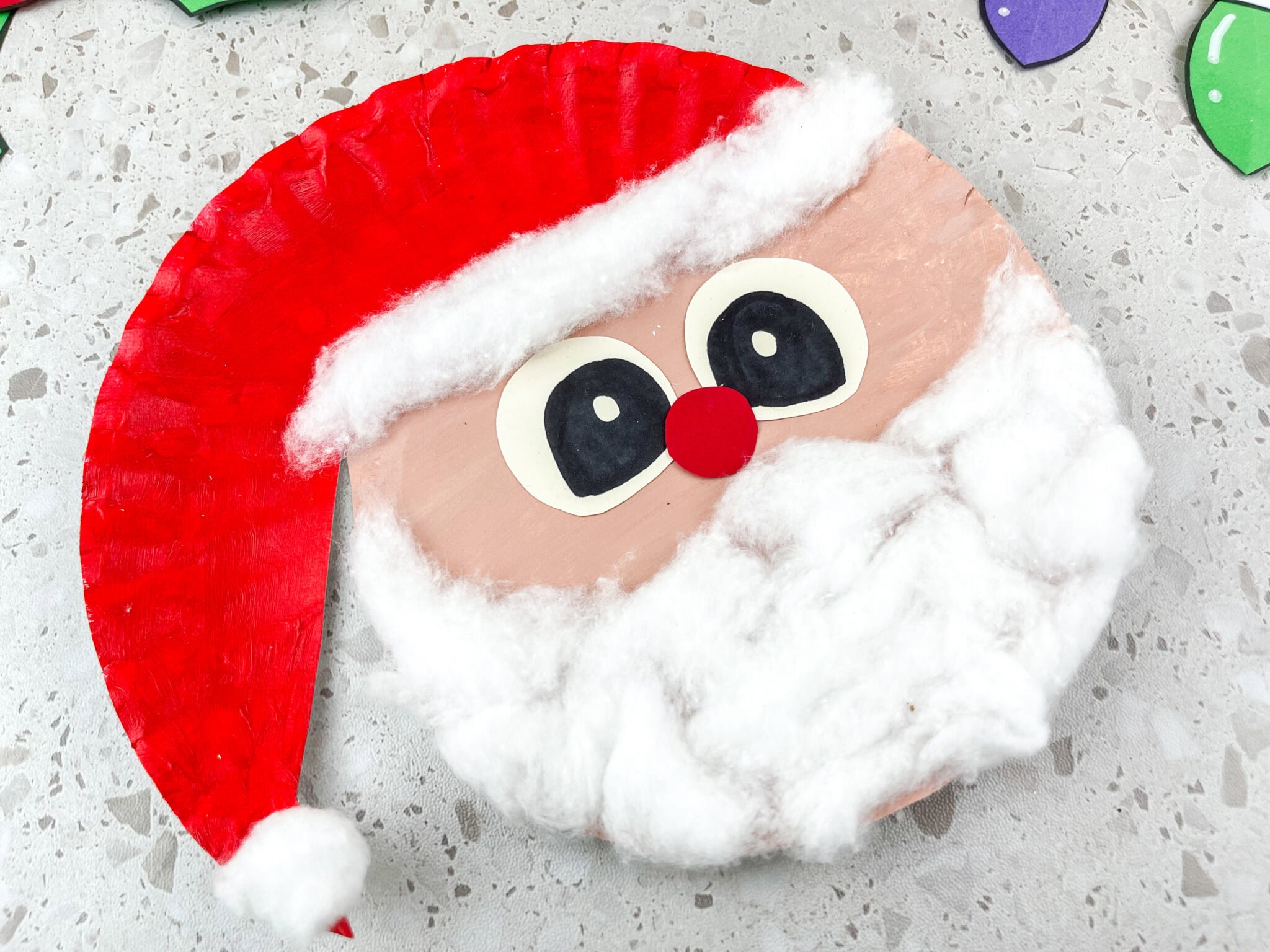 Santa Paper Plate Craft (Free Santa Template)