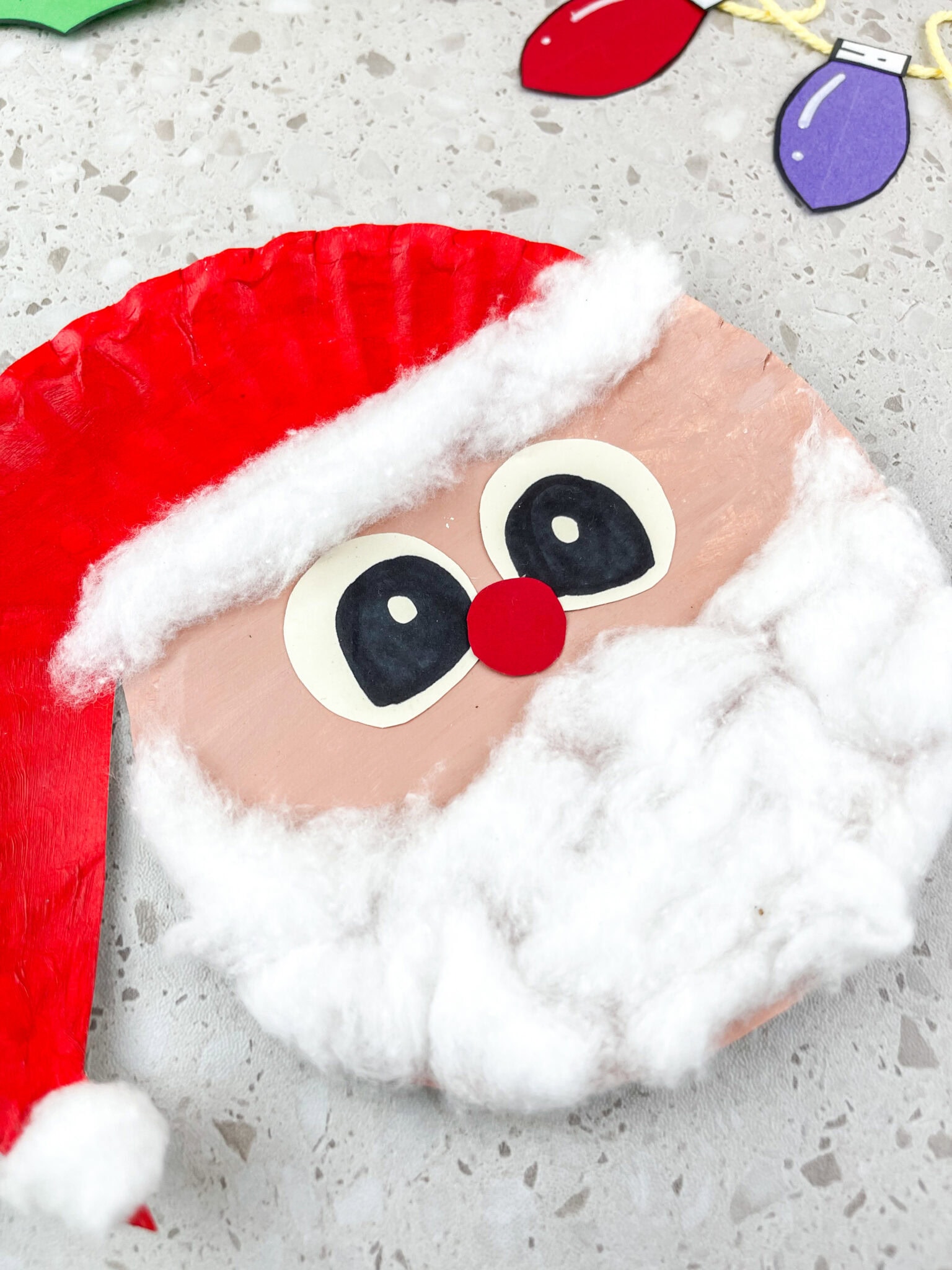 Santa Paper Plate Craft (Free Santa Template)