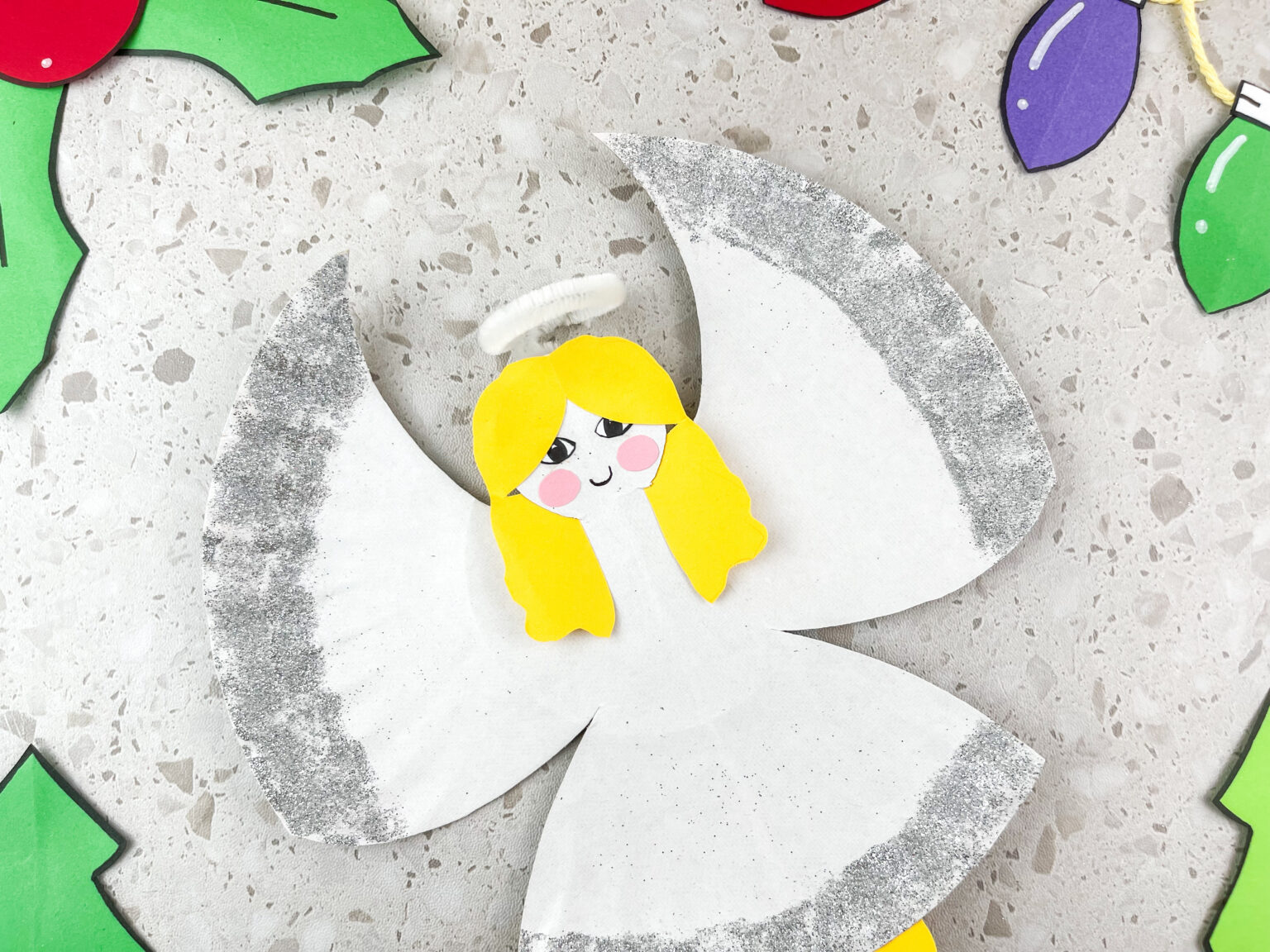 Angel Paper Plate Craft (Free Angel Template)