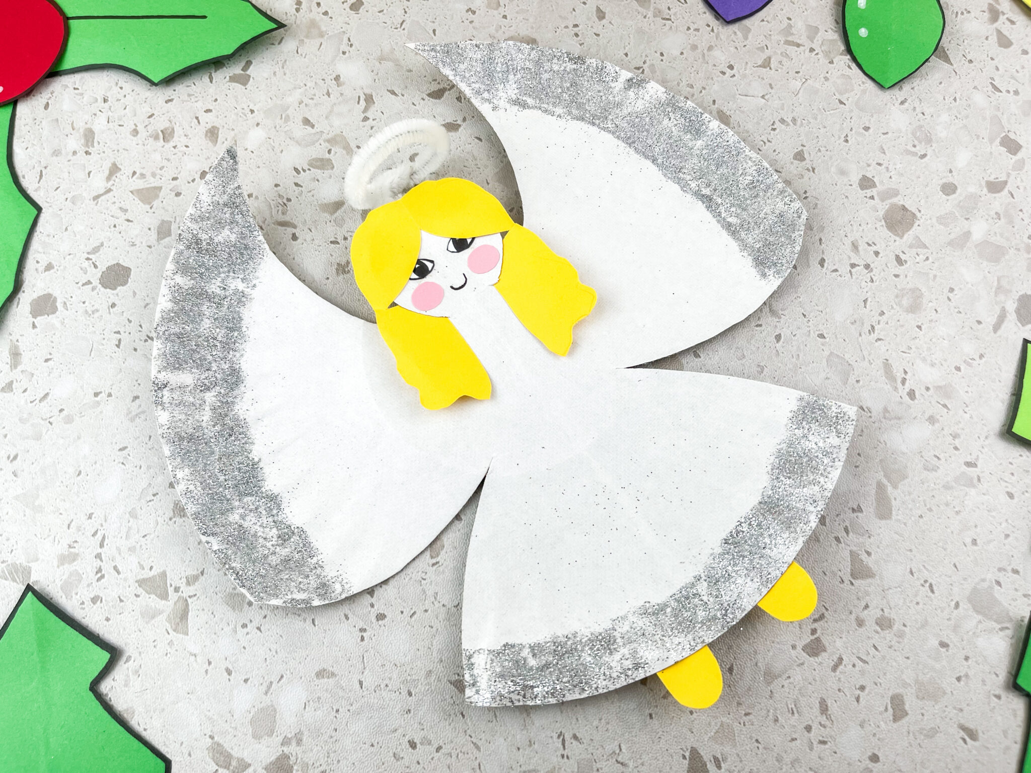 Angel Paper Plate Craft (Free Angel Template)