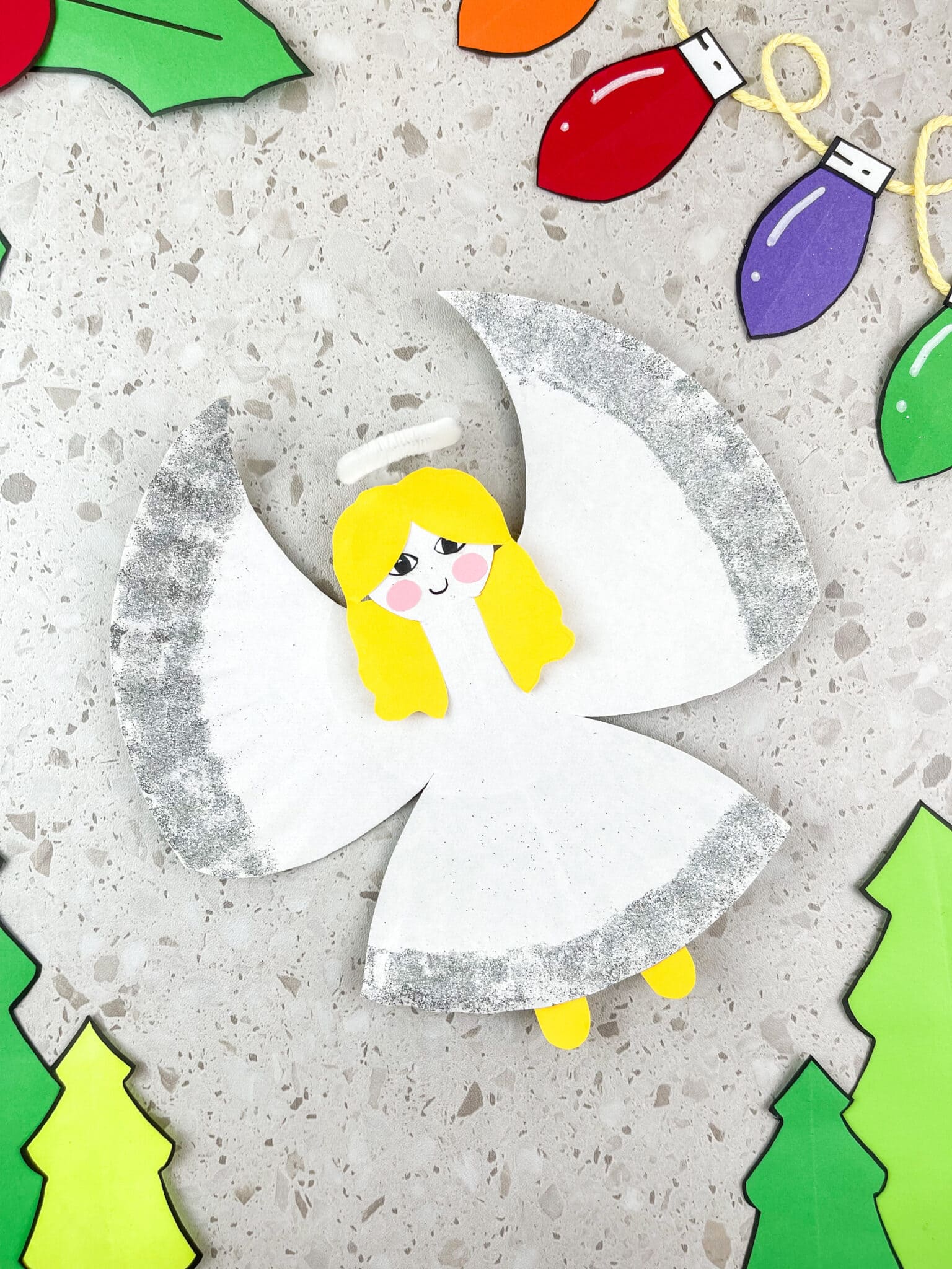 Angel Paper Plate Craft (Free Angel Template)