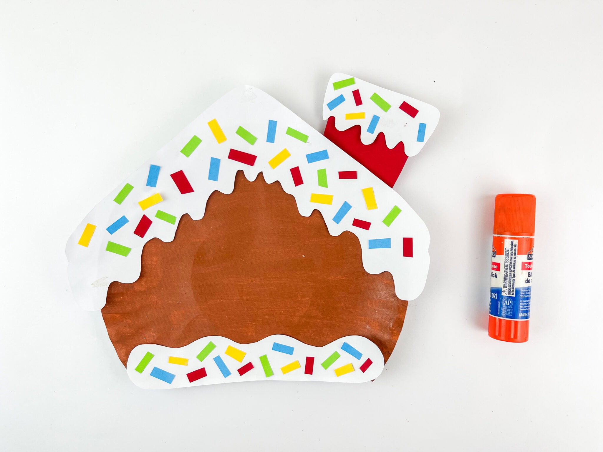 Gingerbread House Paper Plate Craft (Free Gingerbread House Template)