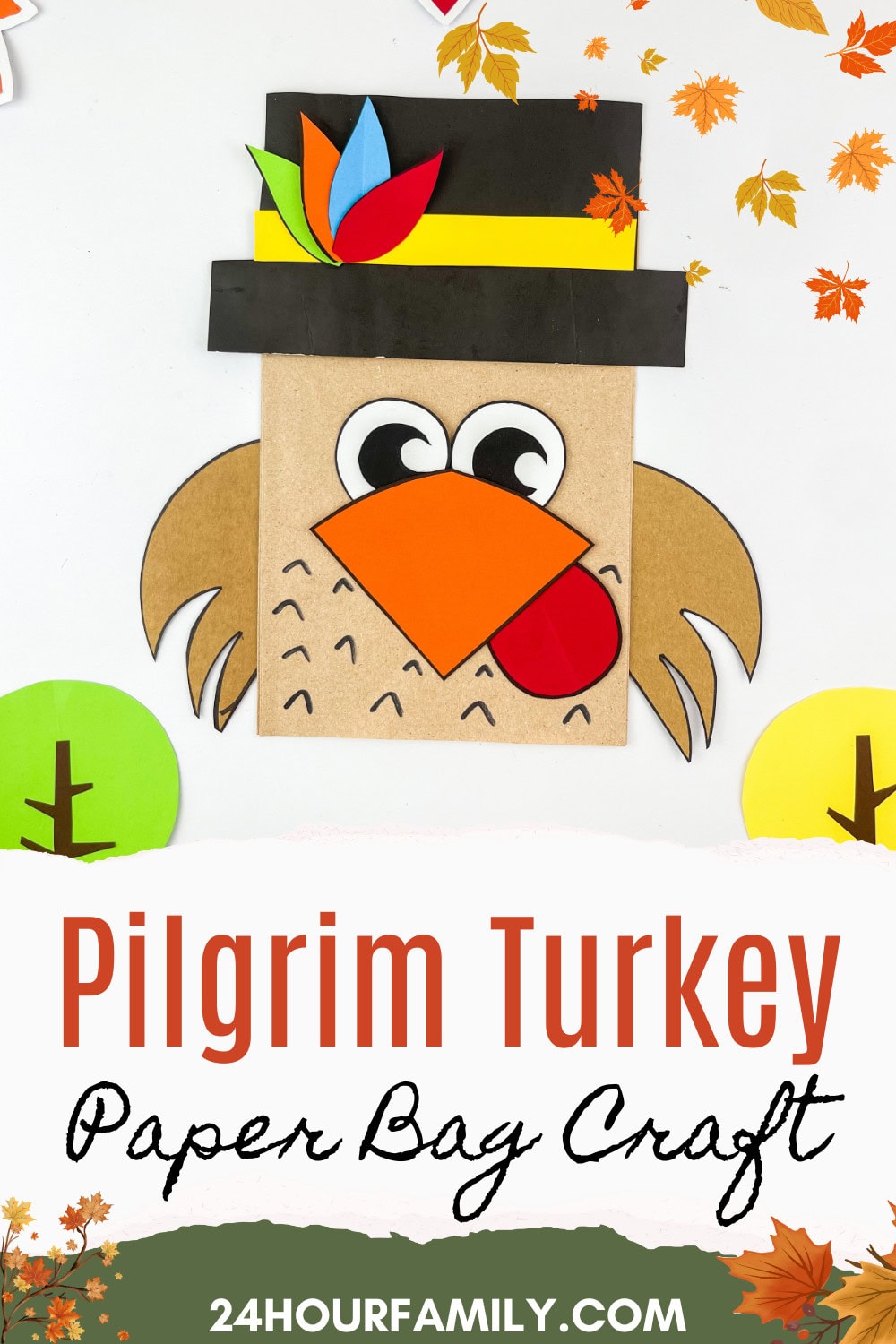 Pilgrim Turkey Paper Bag Craft - 24hourfamily.com