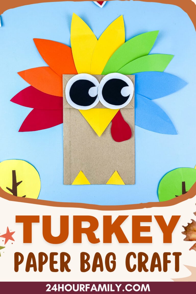 Easy Turkey Puppet Paper Bag Craft with Free Template