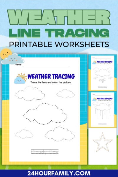 Weather Line Tracing Worksheets (Free Printable PDFs)