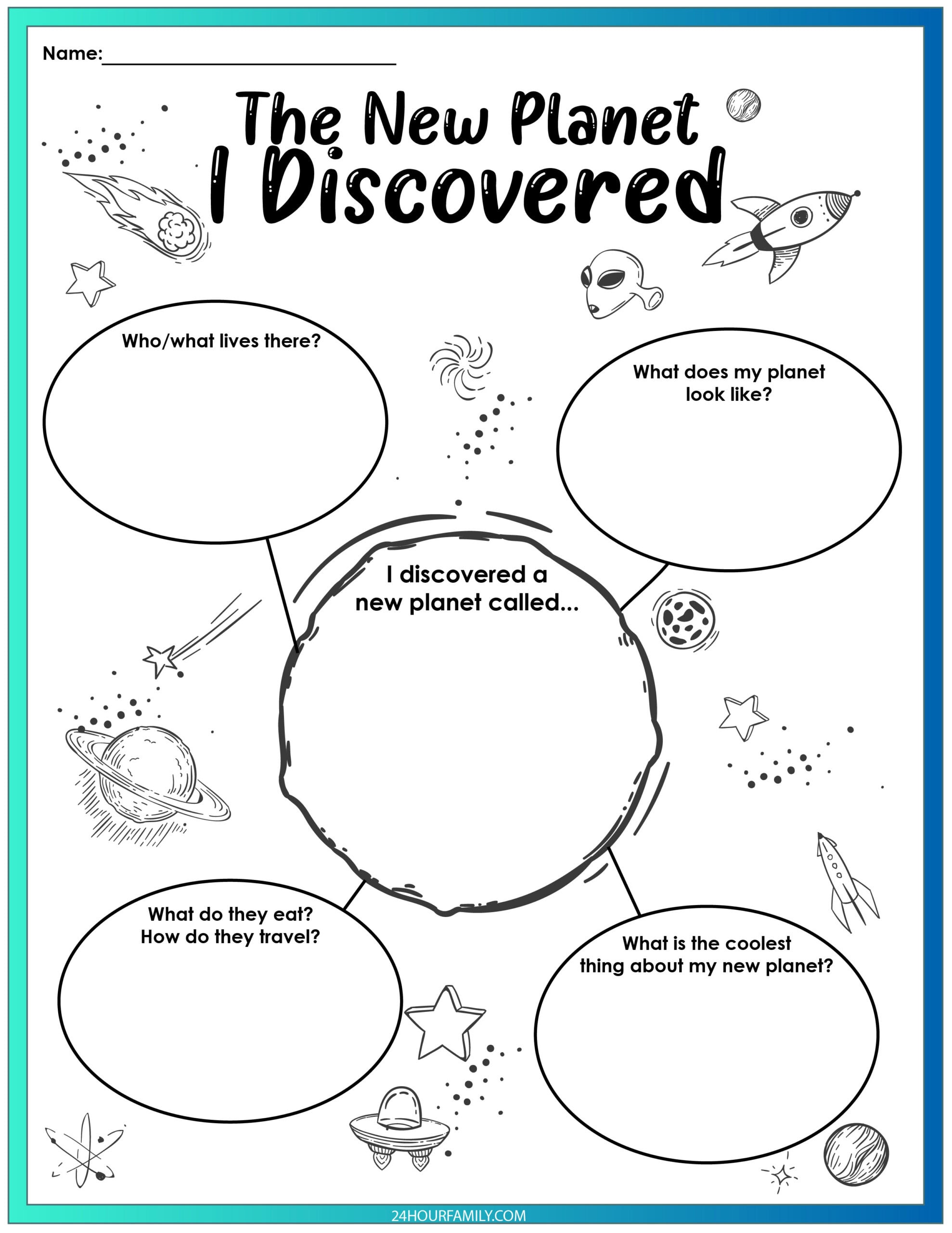 Space Worksheets For Preschool (Free PDF Printables)