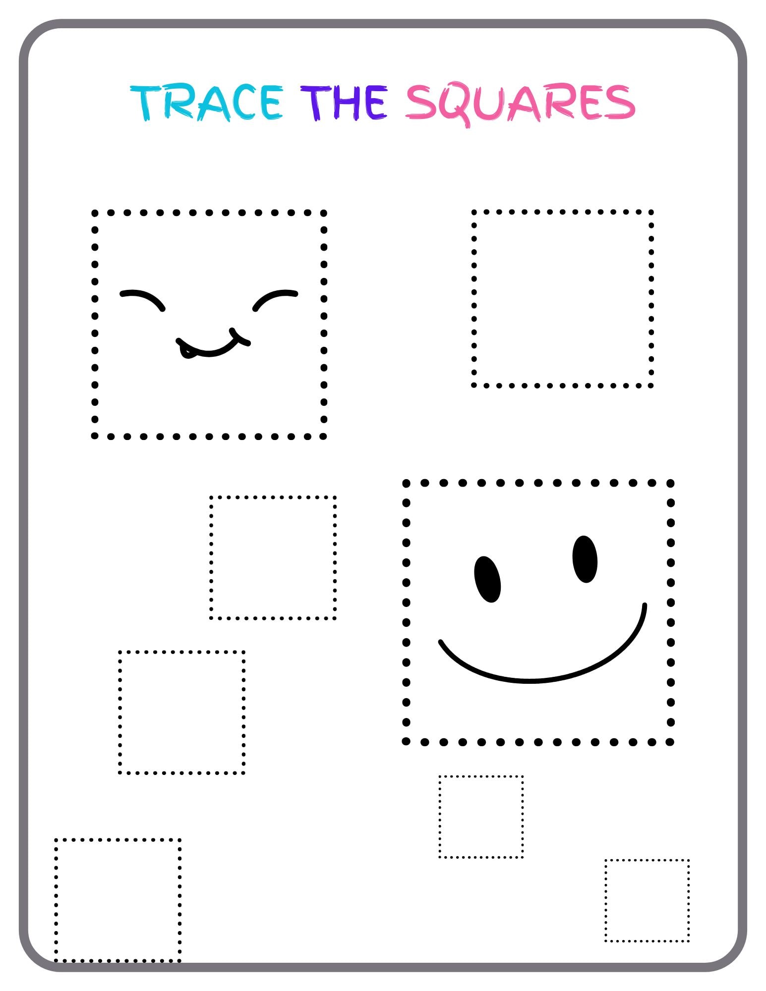 Free Shapes Line Tracing Worksheets For Preschoolers