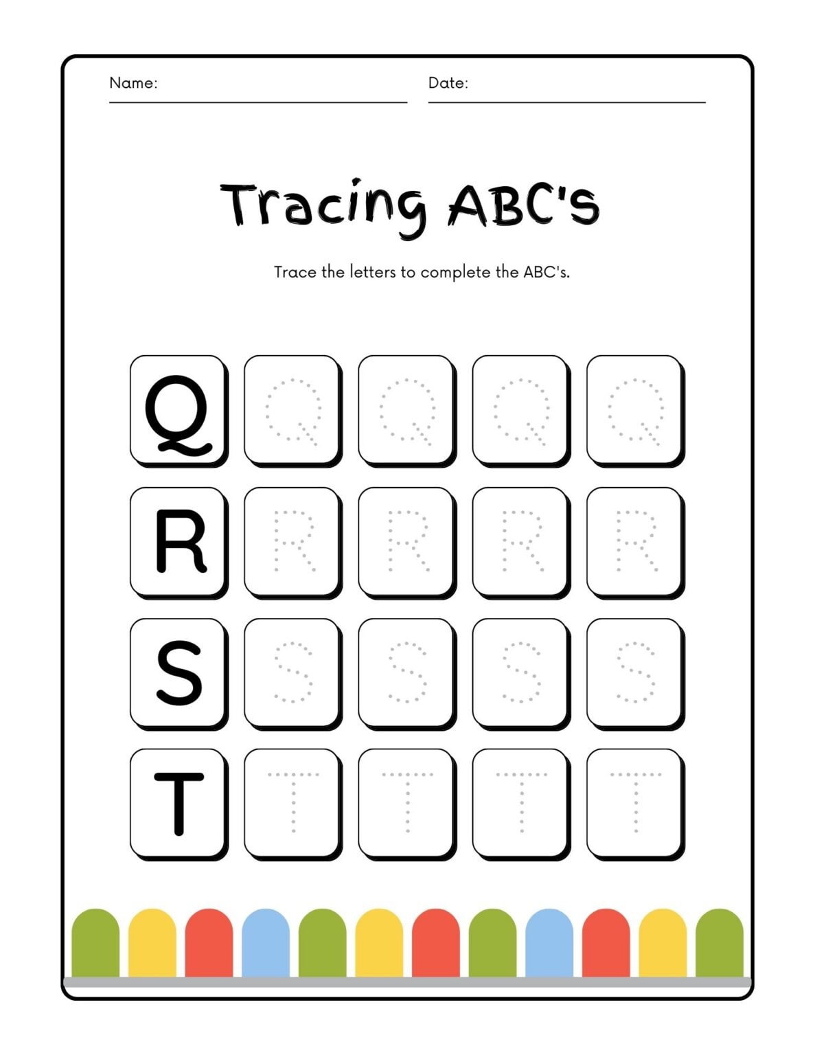 Alphabet Line Tracing Worksheets (Free PDF Printables)