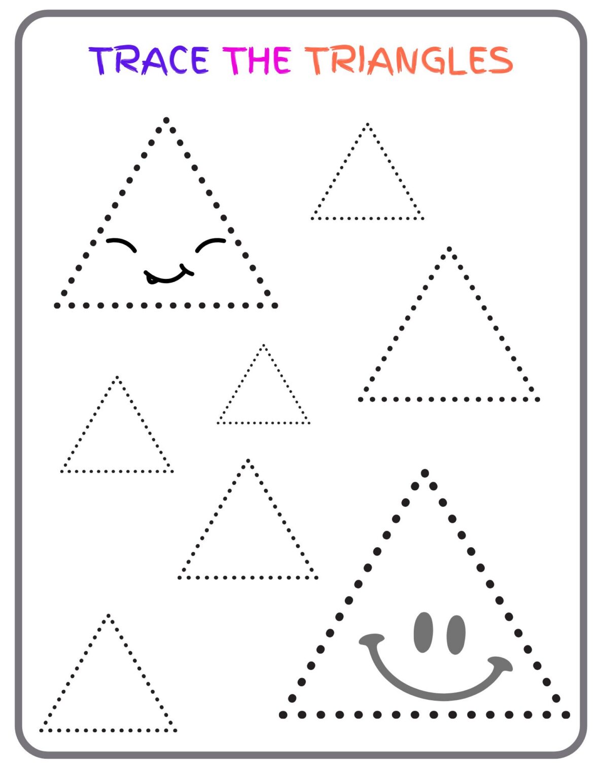 Free Shapes Line Tracing Worksheets For Preschoolers