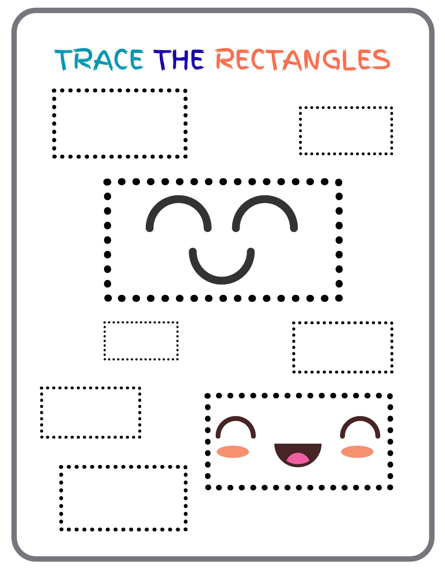 Free Shapes Line Tracing Worksheets For Preschoolers