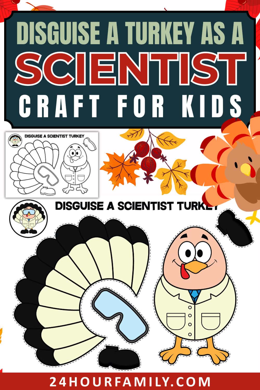 Disguise a Turkey as a Scientist Printable Craft