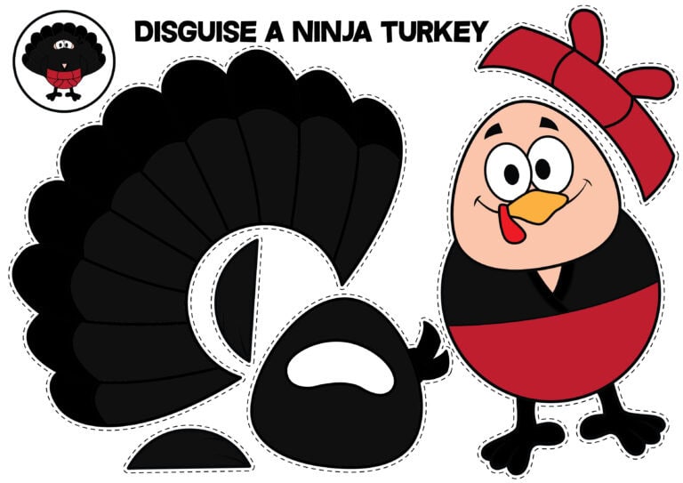 Disguise a Turkey as a Ninja Printable Craft
