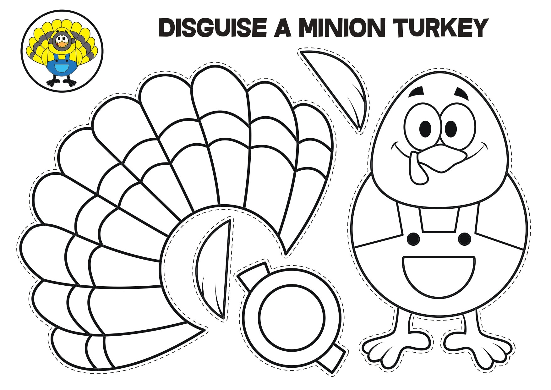 Disguise a Turkey as a Minion Printable Craft